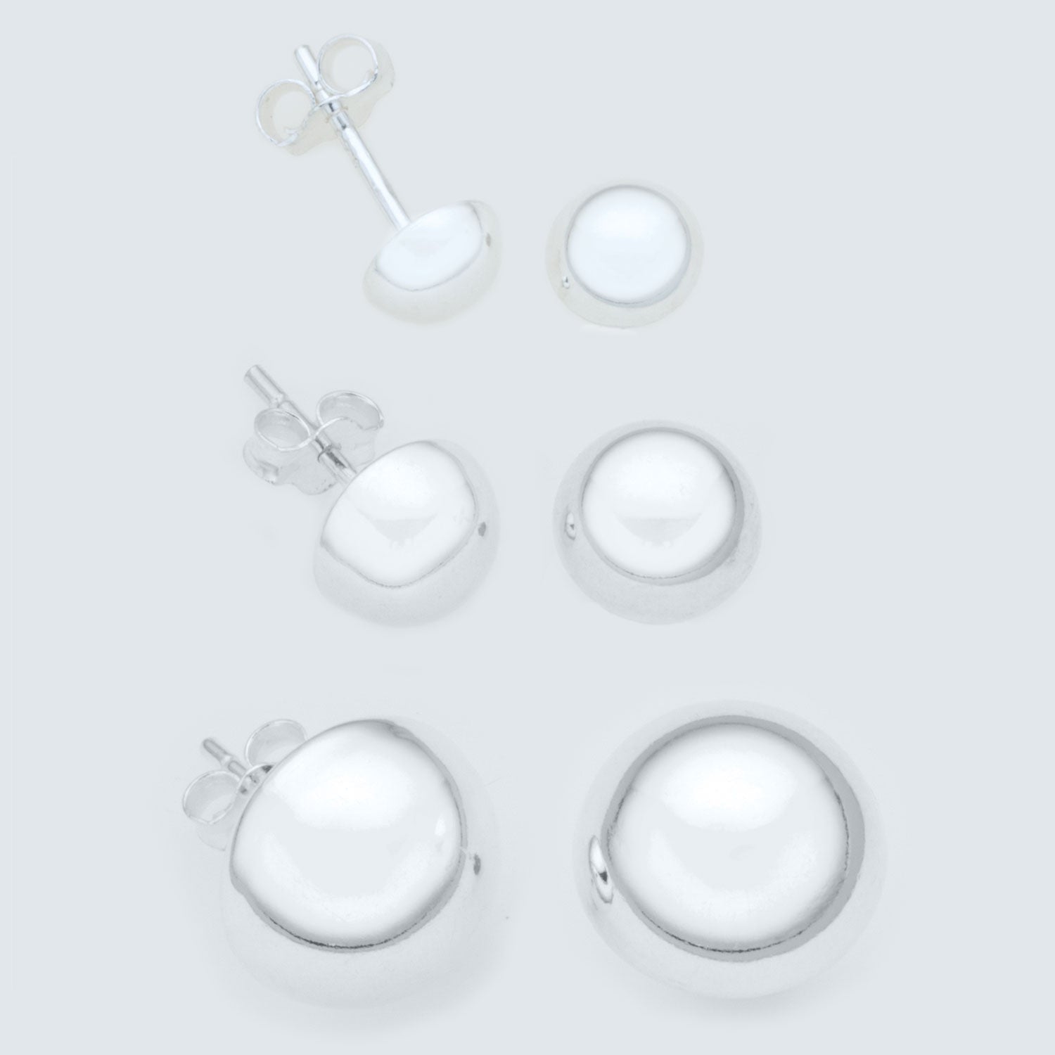 Sterling Silver Half Round Stud Earrings – silverjewelleryonline.co.za